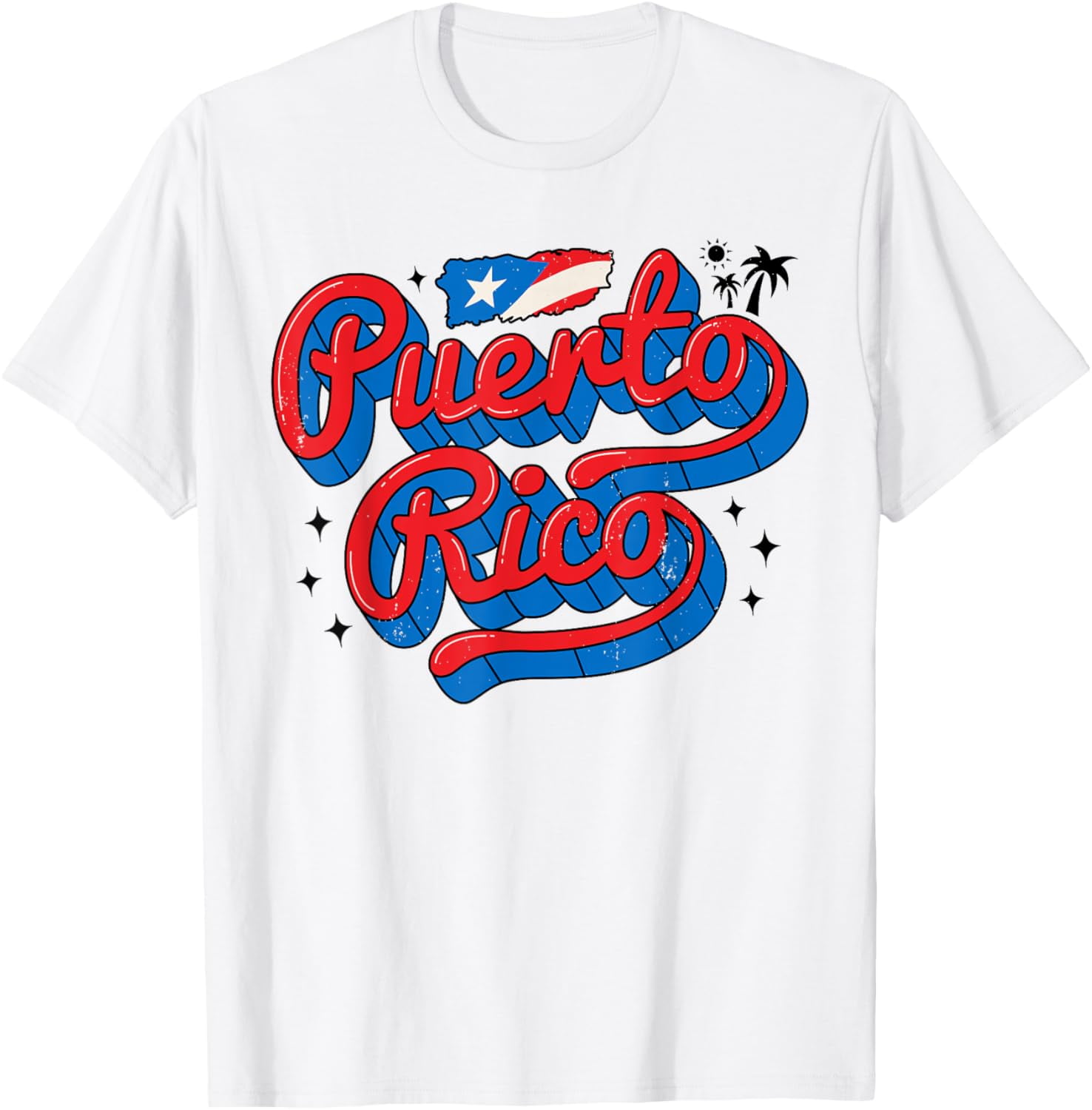 Puerto Rico Flag Hispanic Heritage Month Boricua Rican Retro T-Shirt ...