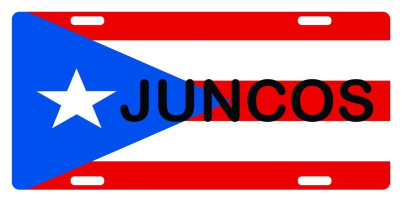 Puerto Rico Flag JUNCOS License Plate PR Boricua Emblem - Aluminum ( 12 ...