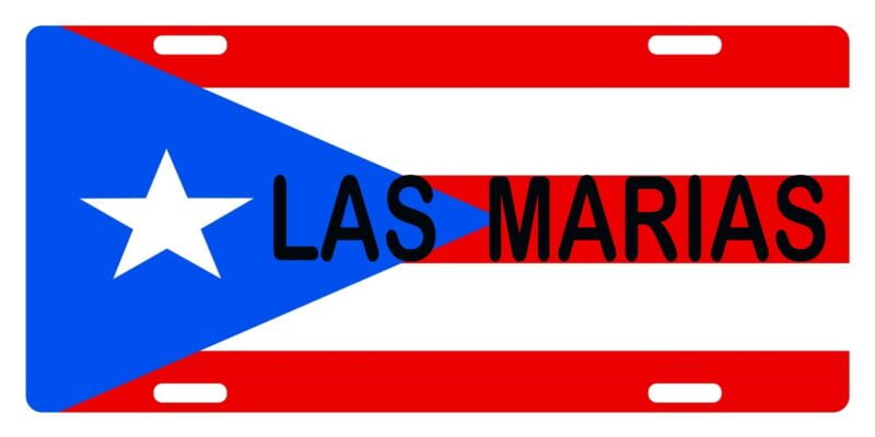 Puerto Rico Flag LAS MARIAS License Plate PR Boricua Emblem - Aluminum ...