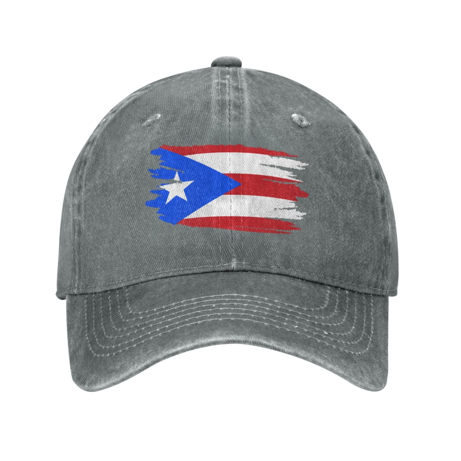 Puerto Rico Flag Logo Unisex Denim Baseball Cap Adjustable Vintage ...