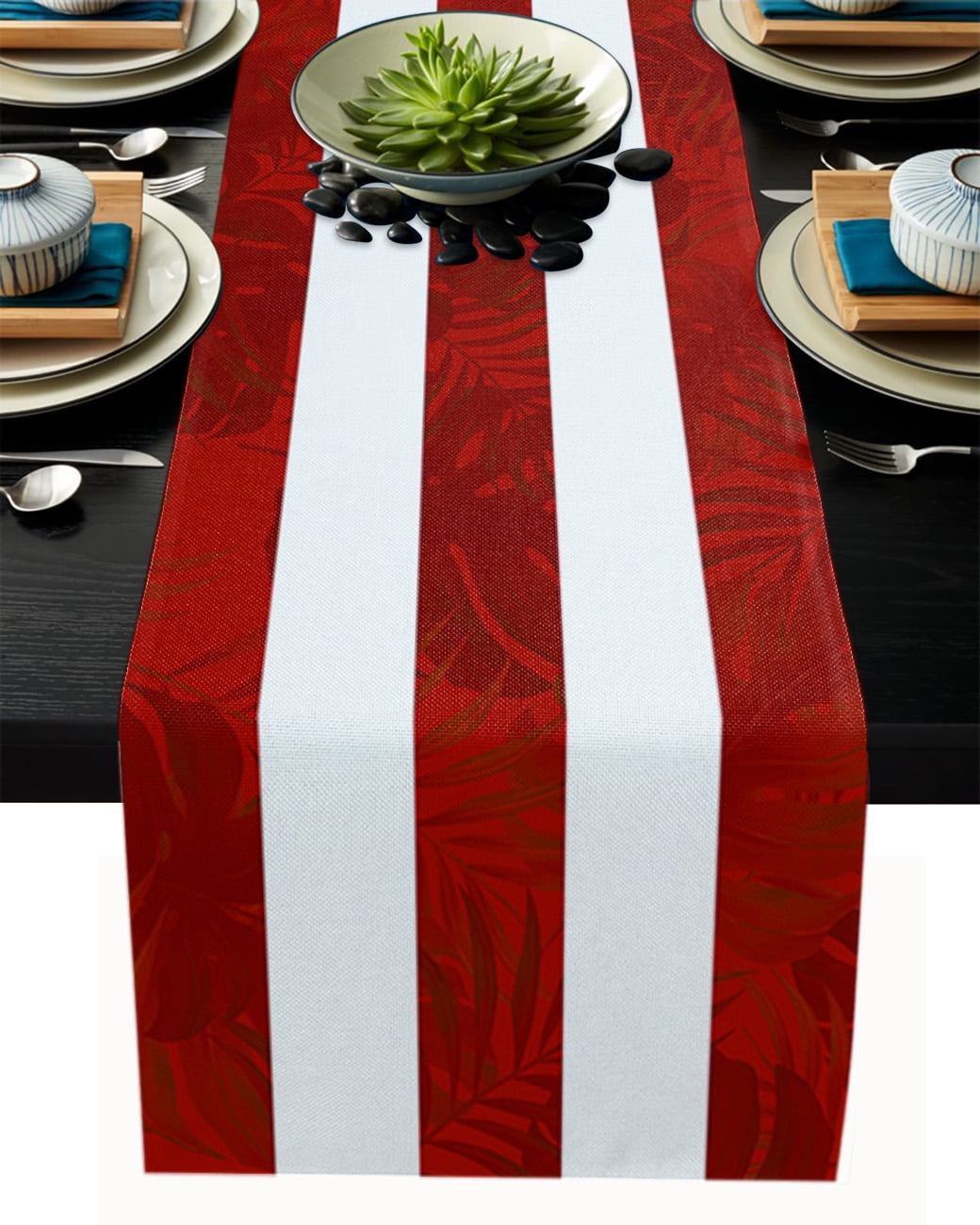 Puerto Rico Flag Love Country Table Runner Red White Stripes Palm Leaf Tablerunners 13 x 90 Inch ...