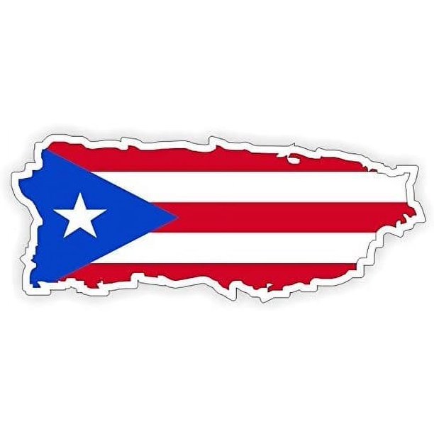 Puerto Rico Flag Map Hard Hat Sticker / Decal / Label Tool Lunch Box ...