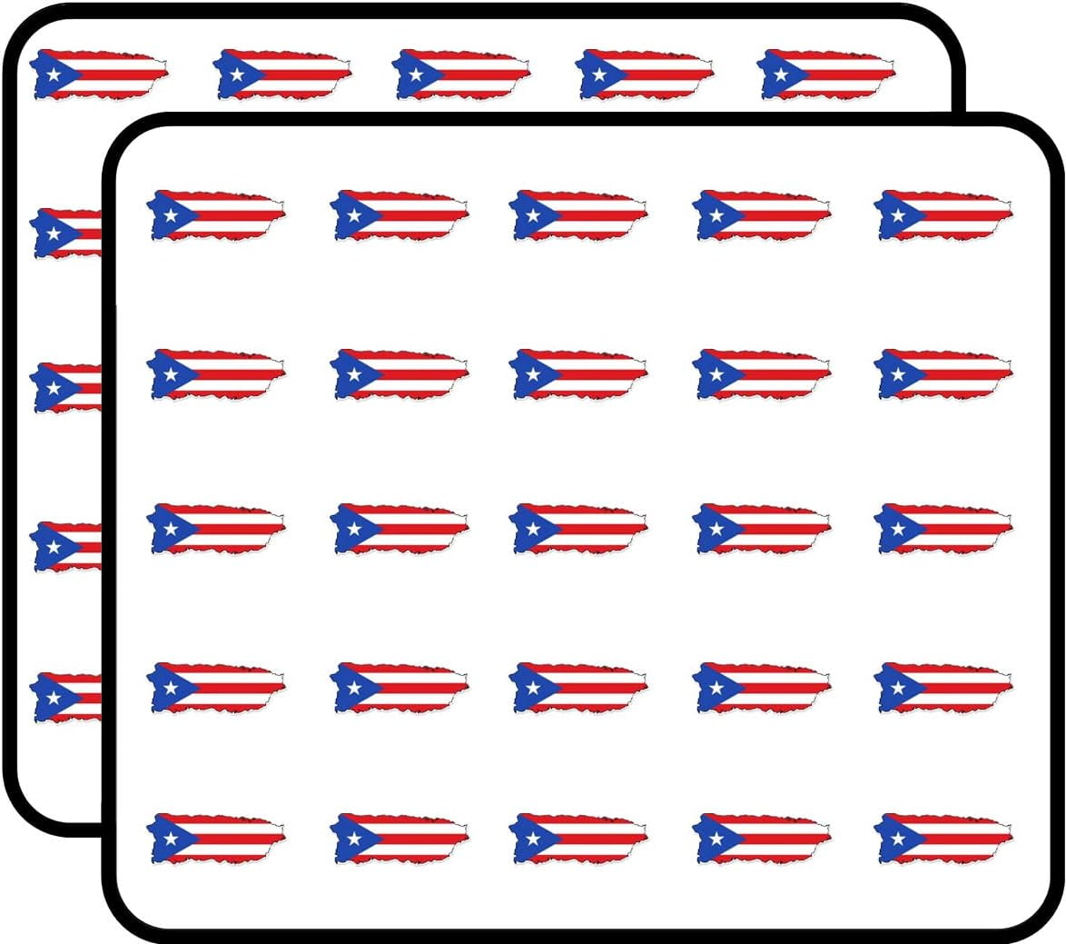 Puerto Rico Flag Map Sticker for Scrapbooking, Calendars, Arts, Kids ...