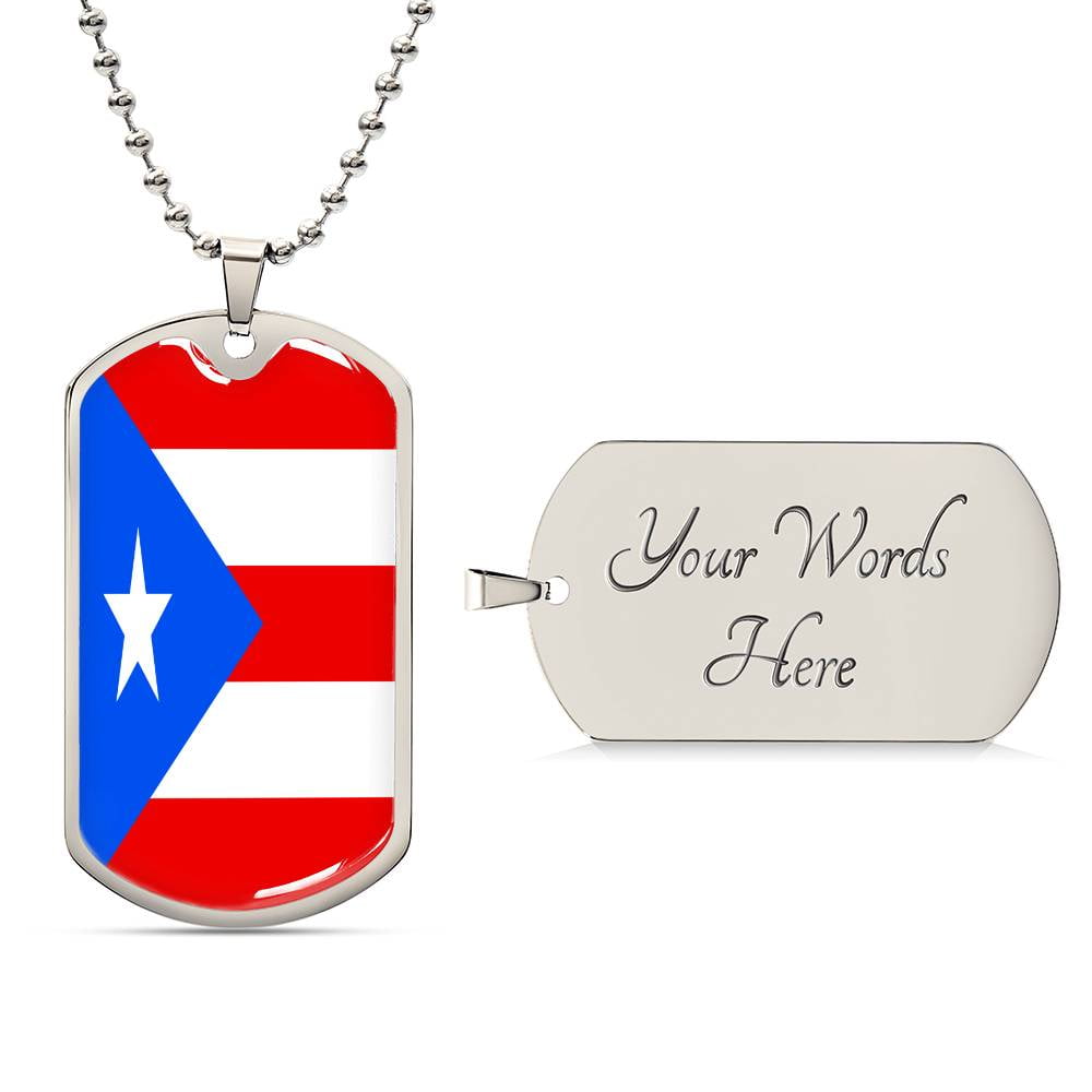 Puerto Rico Flag Plated Necklace Puerto Rico Flag Jewelry Puerto Rico Pendant Puerto Rico Gift ...