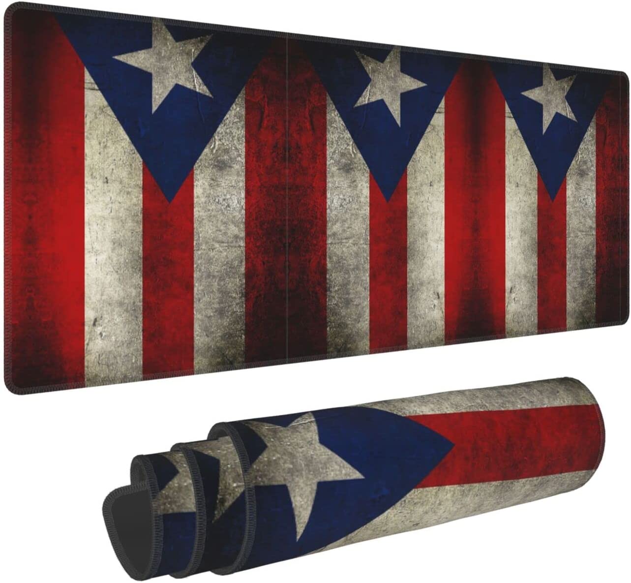 Puerto Rico Flag Printed Rubber Keyboard Pad, Oversized Anti-Slip Game ...
