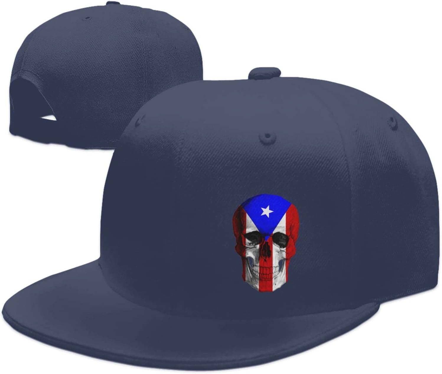 Puerto Rico Flag Puerto Rico Skull Flat Bill Hats for Men Baseball Cap ...