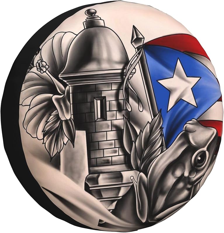Puerto Rico Flag Rican Spare Tire Cover Weatherproof Sun Protection ...
