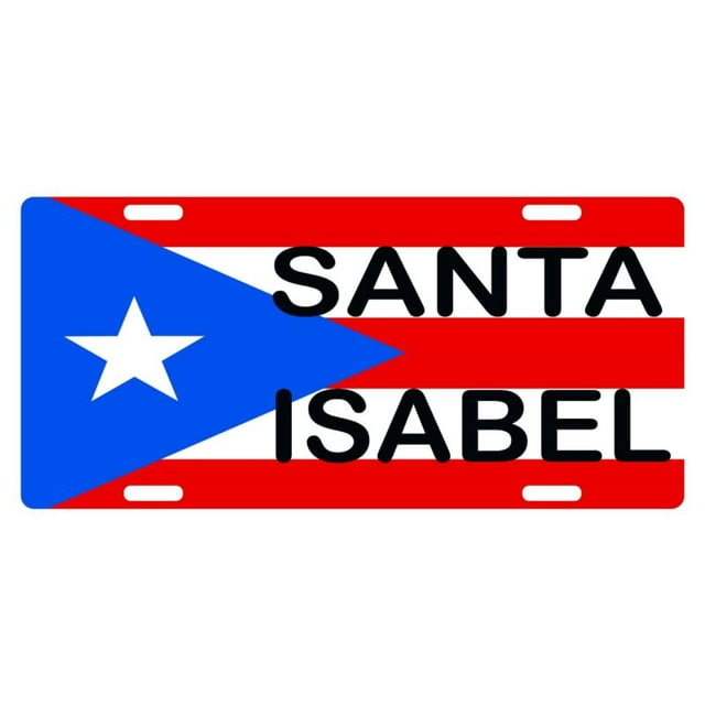 Puerto Rico Flag SANTA ISABEL License Plate PR Boricua Emblem ...
