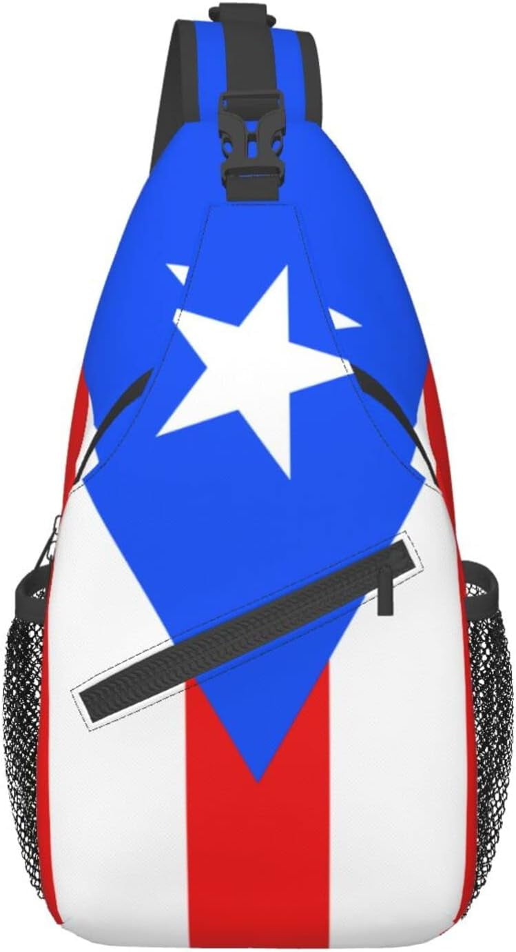 Puerto Rico Flag Sling Crossbody Backpack Bag Chest Bag For Men Women ...