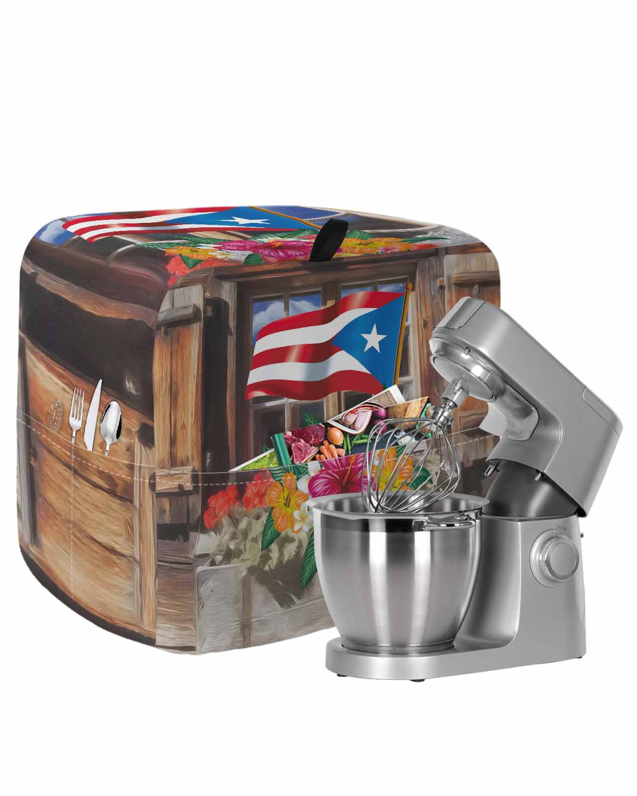 Puerto Rico Flag Stand Mixer Dust Cover with Storage Pocket & Handles ...
