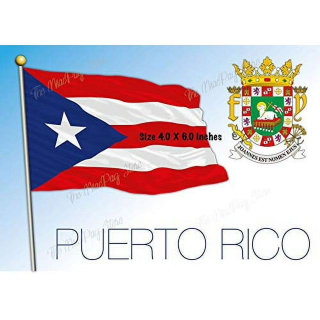 Puerto Rico Flag Sticker(Pack of 2) Decal Puerto Rican Flag Laptop - Walmart.com