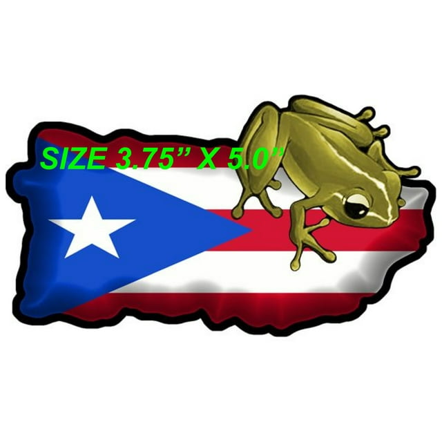 Puerto Rico Flag Sticker (Pack of 2) Puerto Rican Coqui Flag Vinyl Decal - Walmart.com
