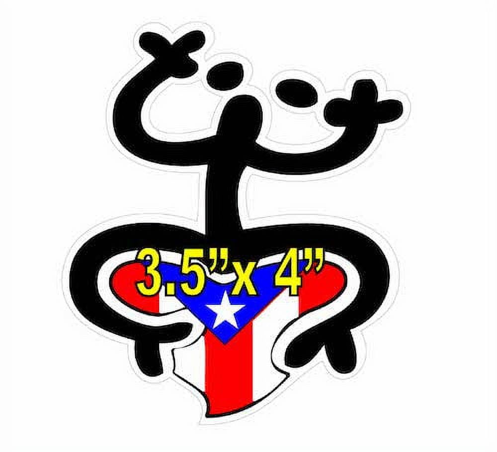 Puerto Rico Flag Sticker (Pack of 2) Puerto Rican Coqui Taino Flag, Vinyl Decal - Walmart.com