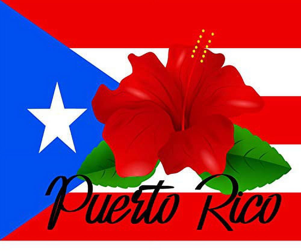 Puerto Rico Flag Sticker (Pack of 2) Vinyl Decal, Hibiscus Flower, "Amapola" - Walmart.com