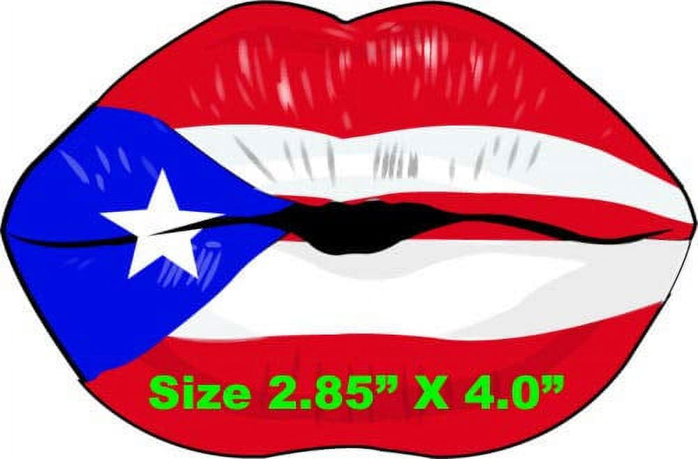 Puerto Rico Flag Sticker (Pack of 2) Vinyl Decal, Kiss, Lips - Walmart.com