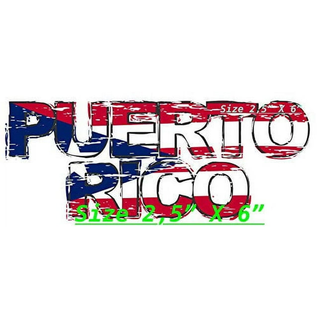 Puerto Rico Flag Sticker (Pack of 2), Vinyl Decal, Puerto Rican Flag ...