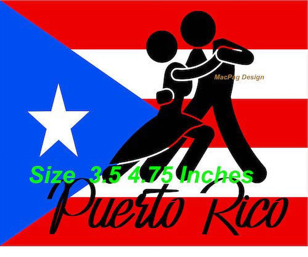 Puerto Rico Flag Sticker (Pack of 2), Vinyl Decal, Salsa Dancers, 3.5" X 4.5O - Walmart.com