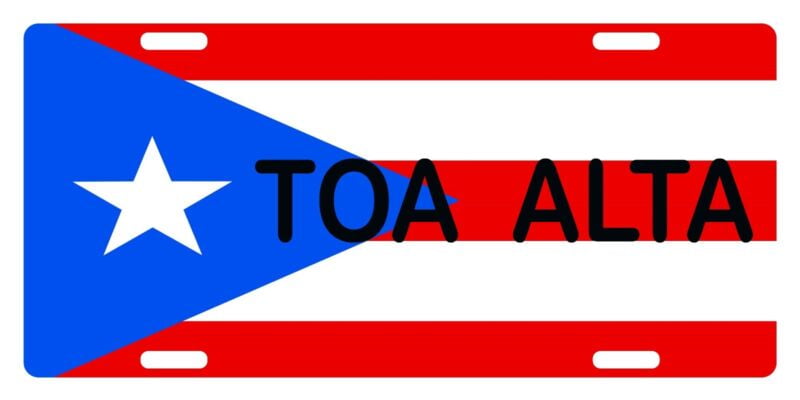 Puerto Rico Flag TOA ALTA License Plate PR Boricua Emblem - Aluminum ...