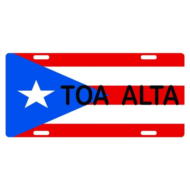 Puerto Rico Flag TOA ALTA License Plate PR Boricua Emblem - Aluminum ...