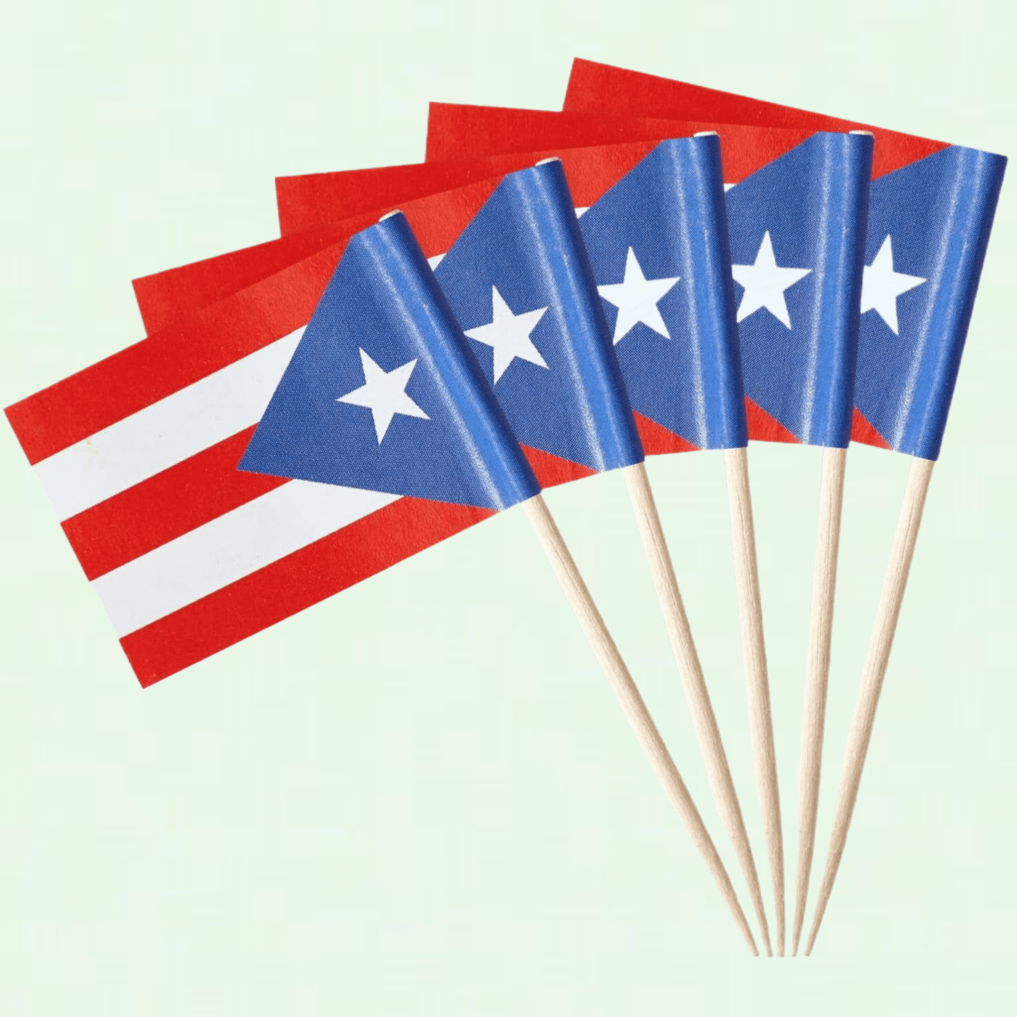 Puerto Rico Flag Toothpick Flags - 100 Pcs Mini Cupcake Toppers ...