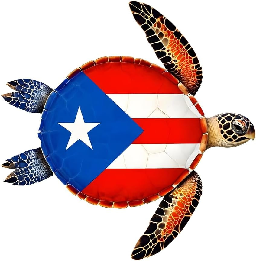 Puerto Rico Flag Turtle Decal, Sea Turtle Car Decal, Turtle Vinyl ...