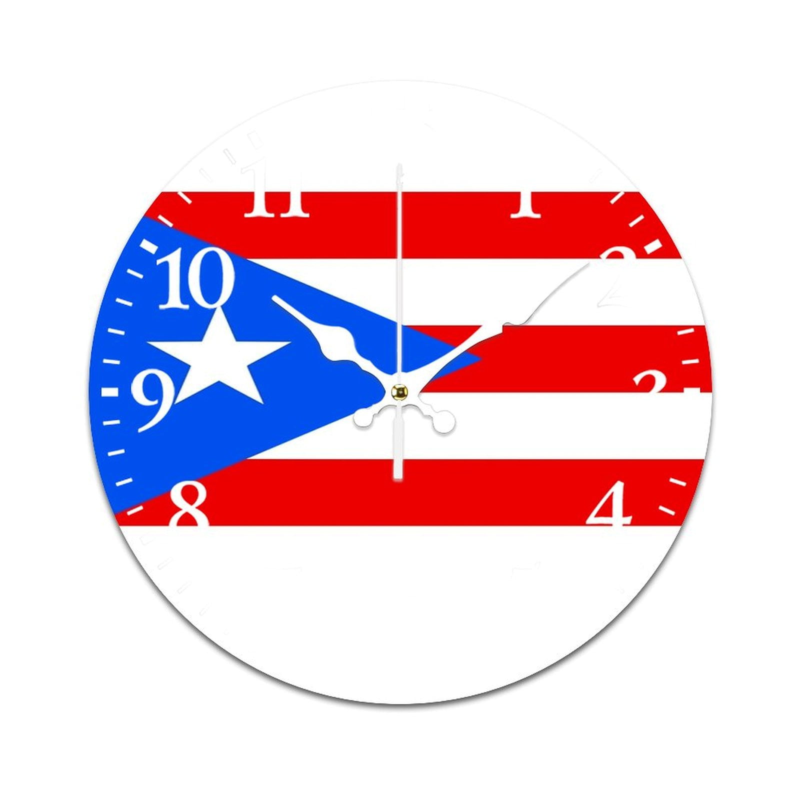 Puerto Rico Flag Wall Clock Modern Design Clocks Wall Hanging Home ...