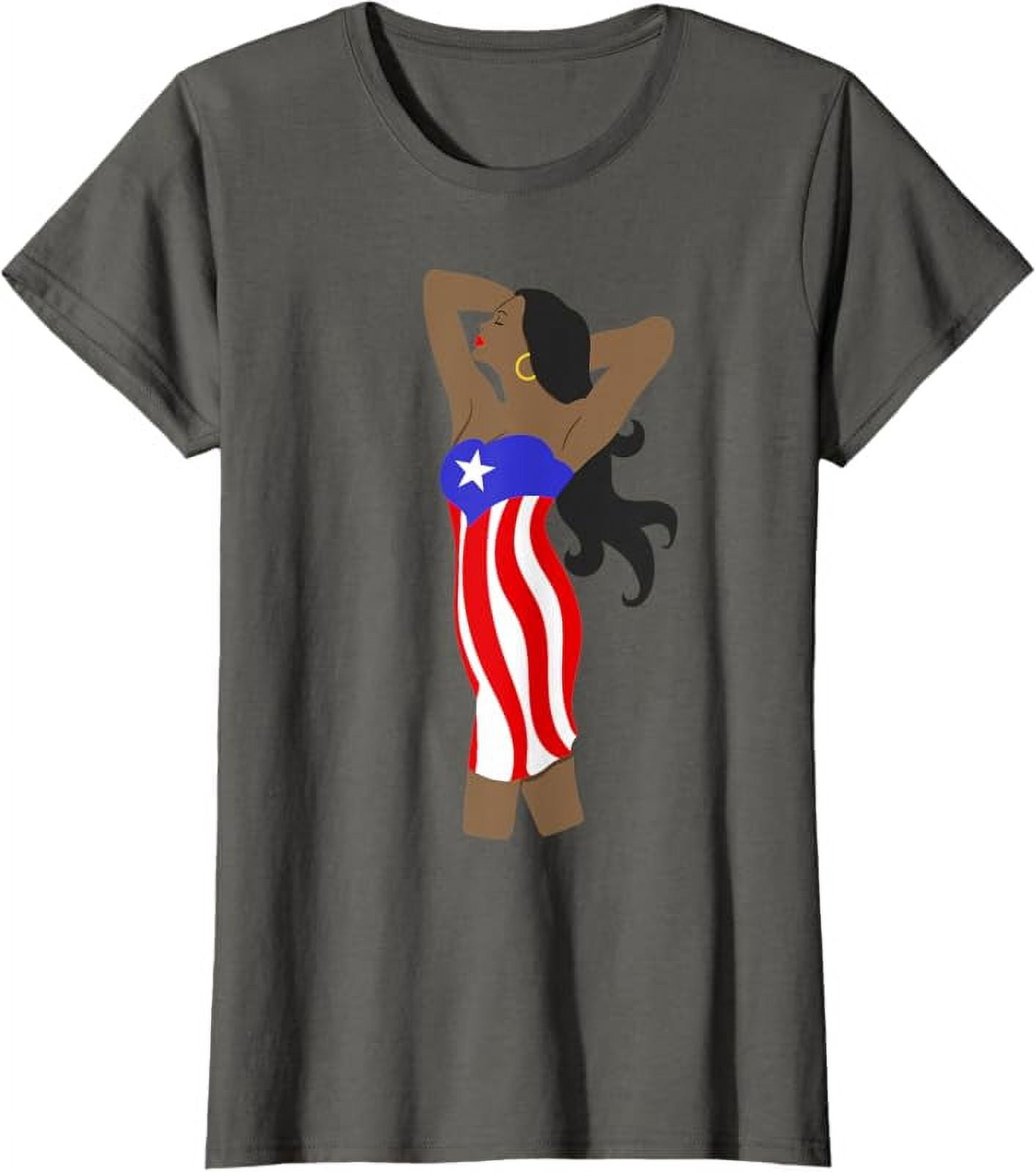 Puerto Rico Flag Woman Pride Boricua Patriotism Rich Port T-Shirt ...