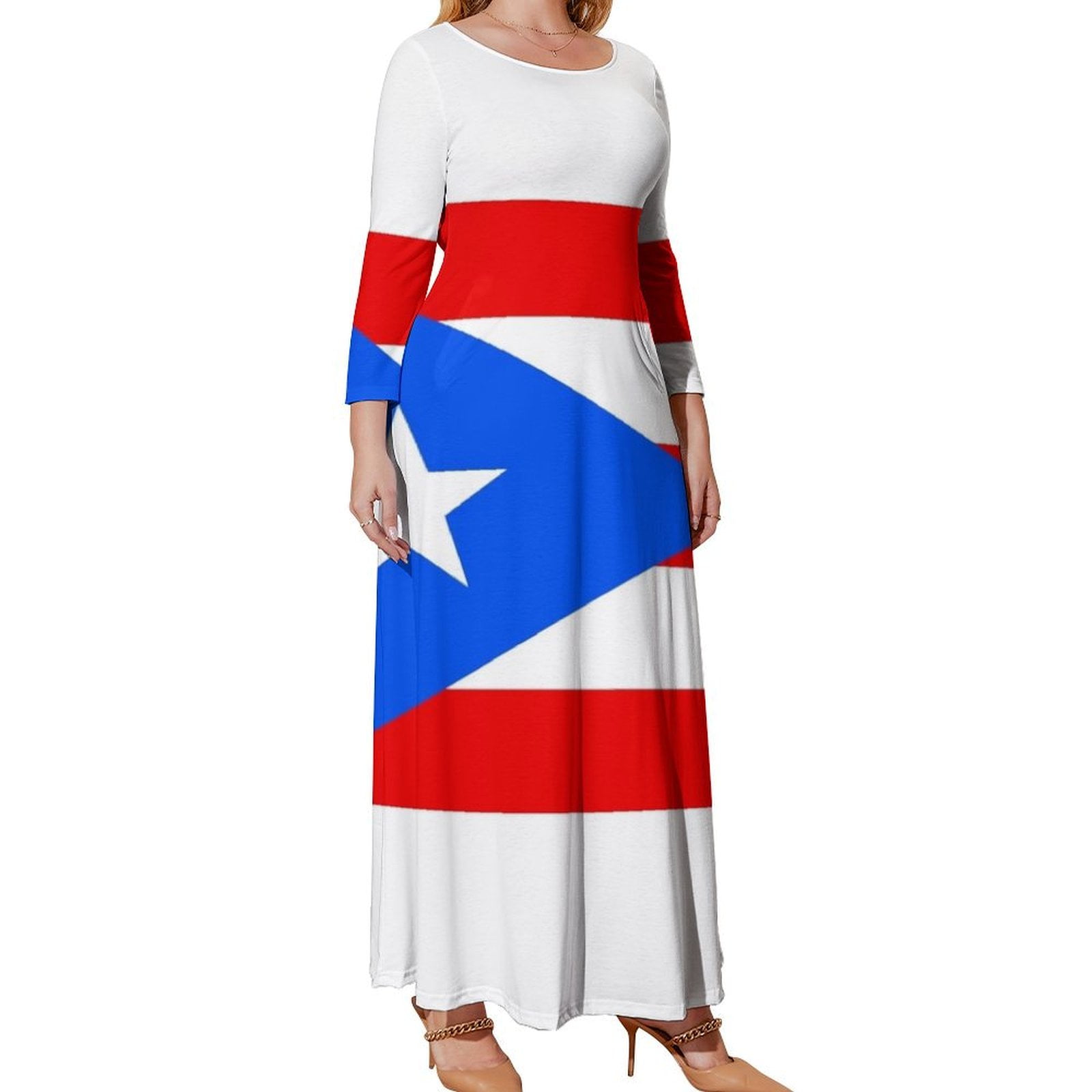 Puerto Rico Flag design - Beautiful Puerto Rico Long Sleeved Dress ...