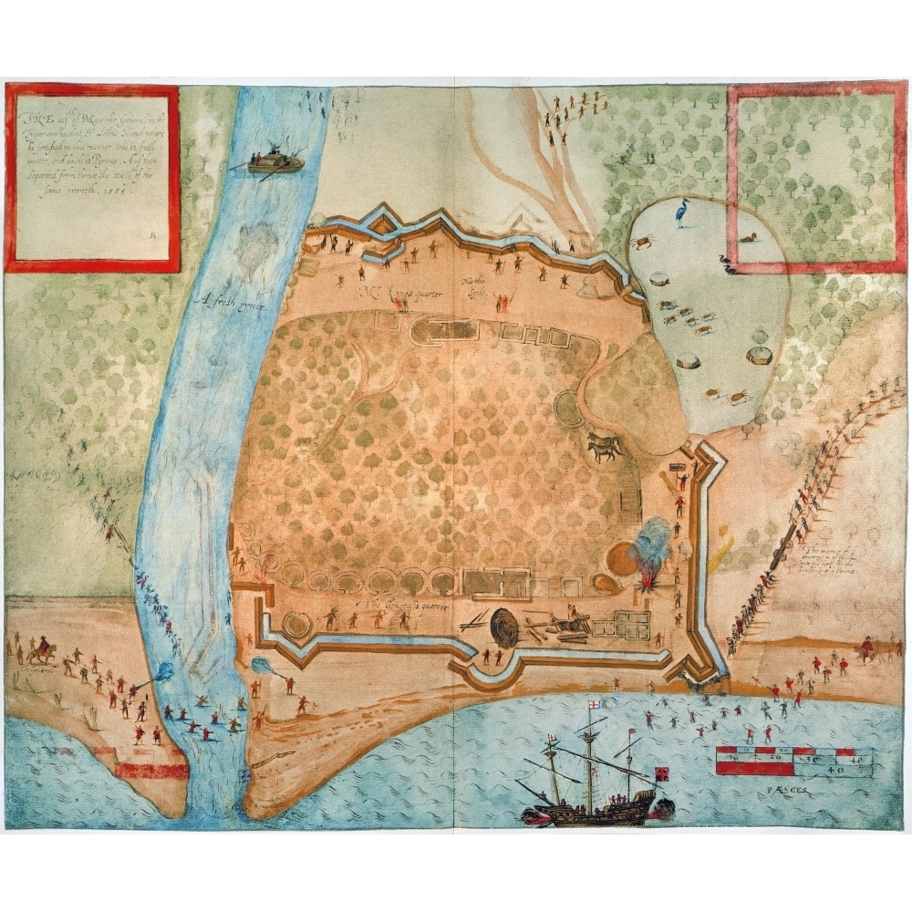 Puerto Rico Fort 1585. Nplan Of A Fortified Encampment At Puerto Rico ...