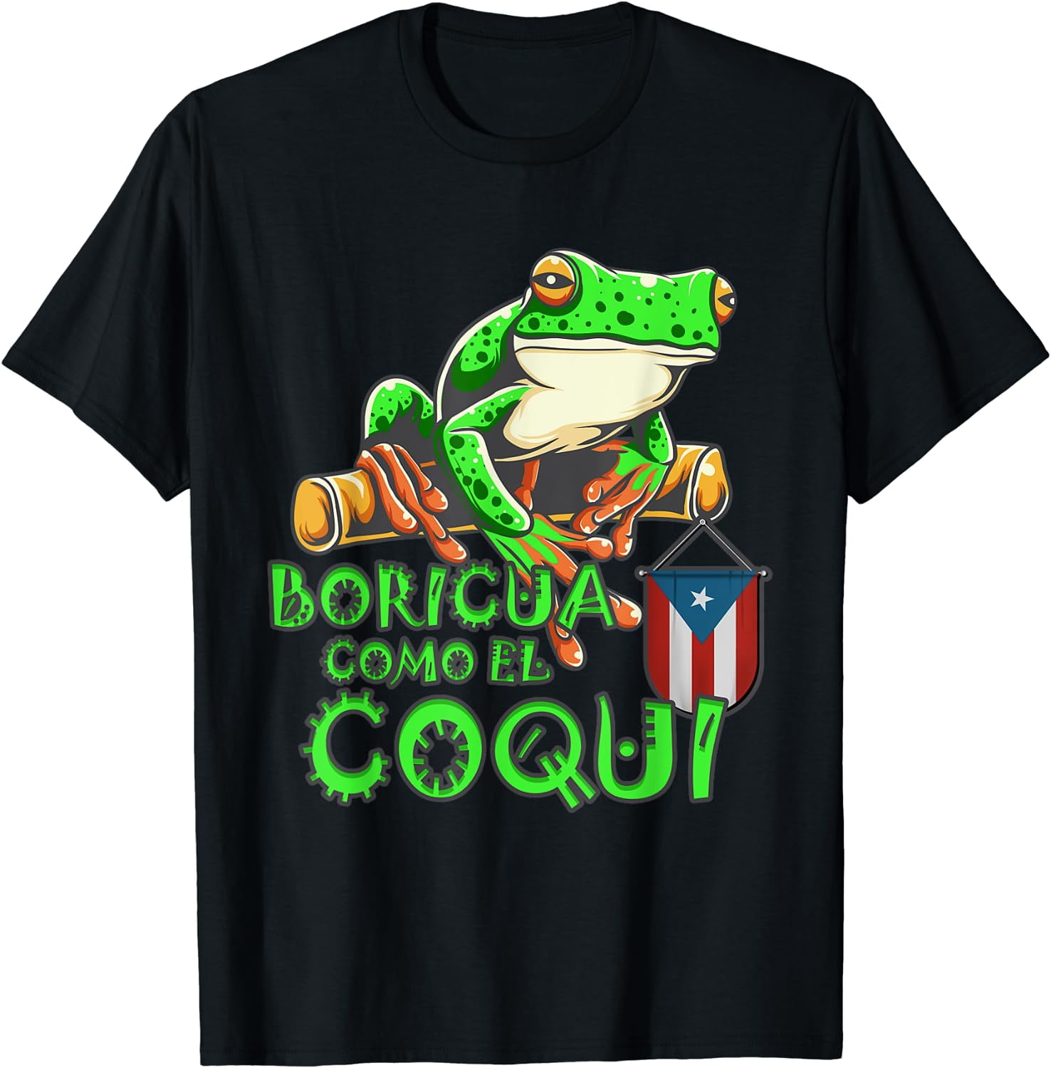 Puerto Rico Frog Puerto Rican Roots Coqui Taino Boricua Gift T-Shirt Black 4X-Large - Walmart.com