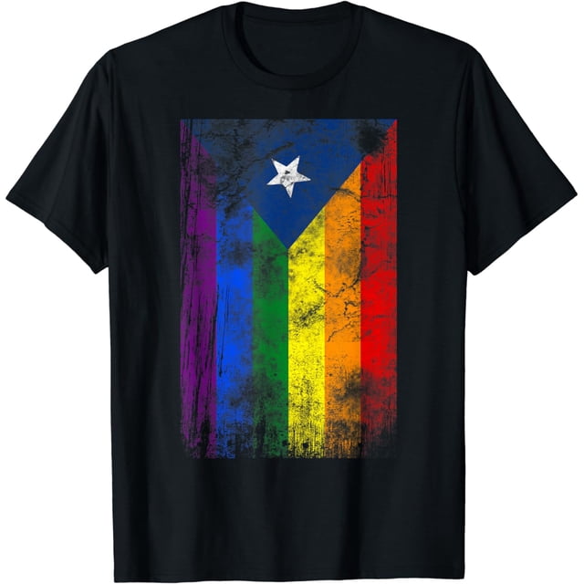 Puerto Rico Gay Flag Shirt Rainbow LGBT Pride Gift Tee - Walmart.com