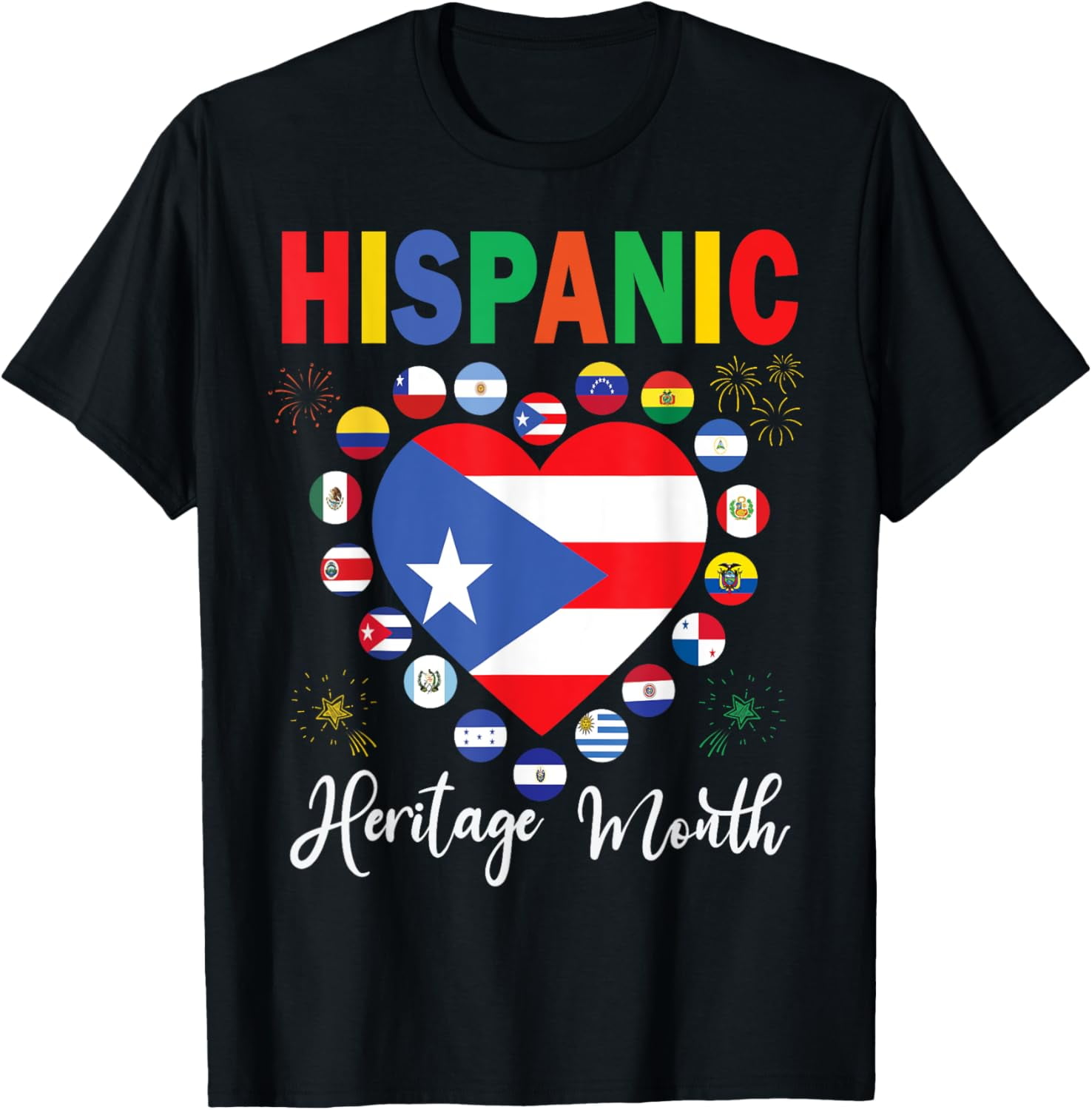 Puerto Rico Hispanic Heritage Month Puerto Rican Flag T-Shirt - Walmart.com