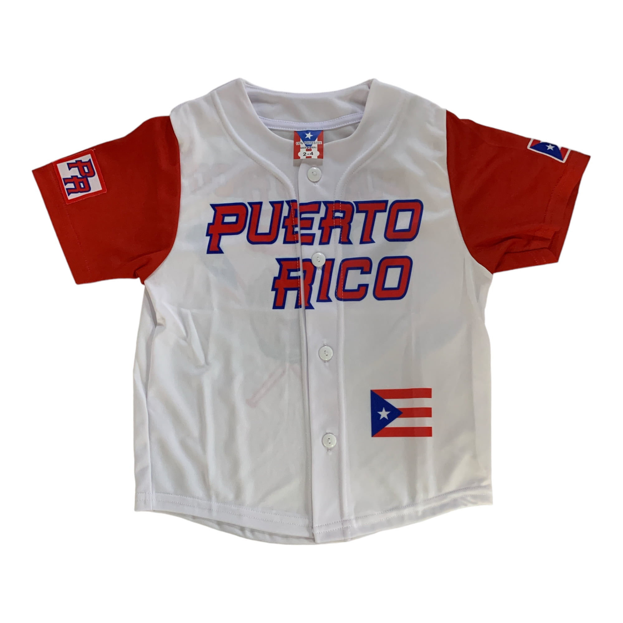 Puerto Rico Kids Baseball Jersey, White, 100% Polyester, Imported ...