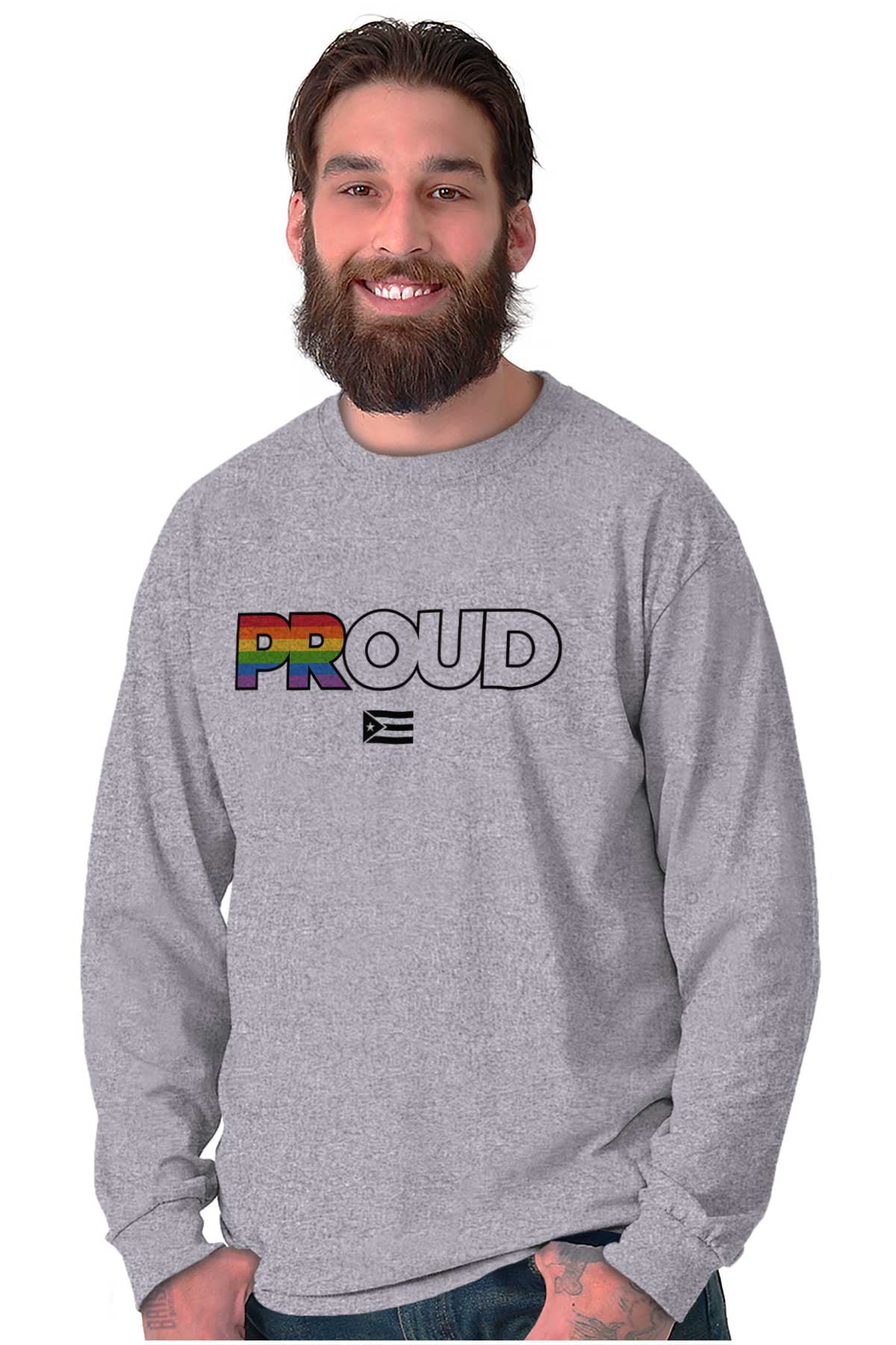 Puerto Rico Lgbtq Gay Pride Flag Pr Long Sleeve Tshirt Men Women Brisco