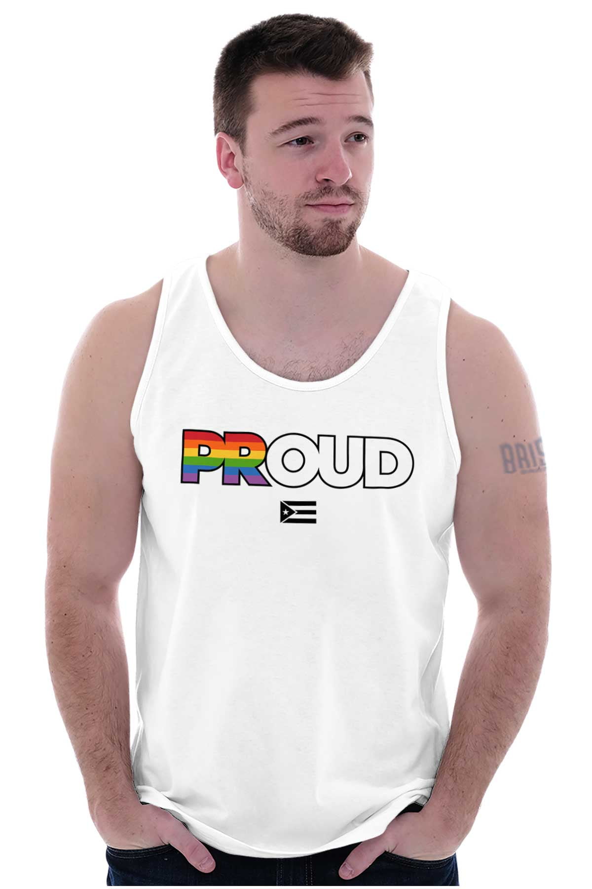 Puerto Rico LGBTQ Gay Pride Flag PR Tank Top T Shirts Men Women Brisco ...