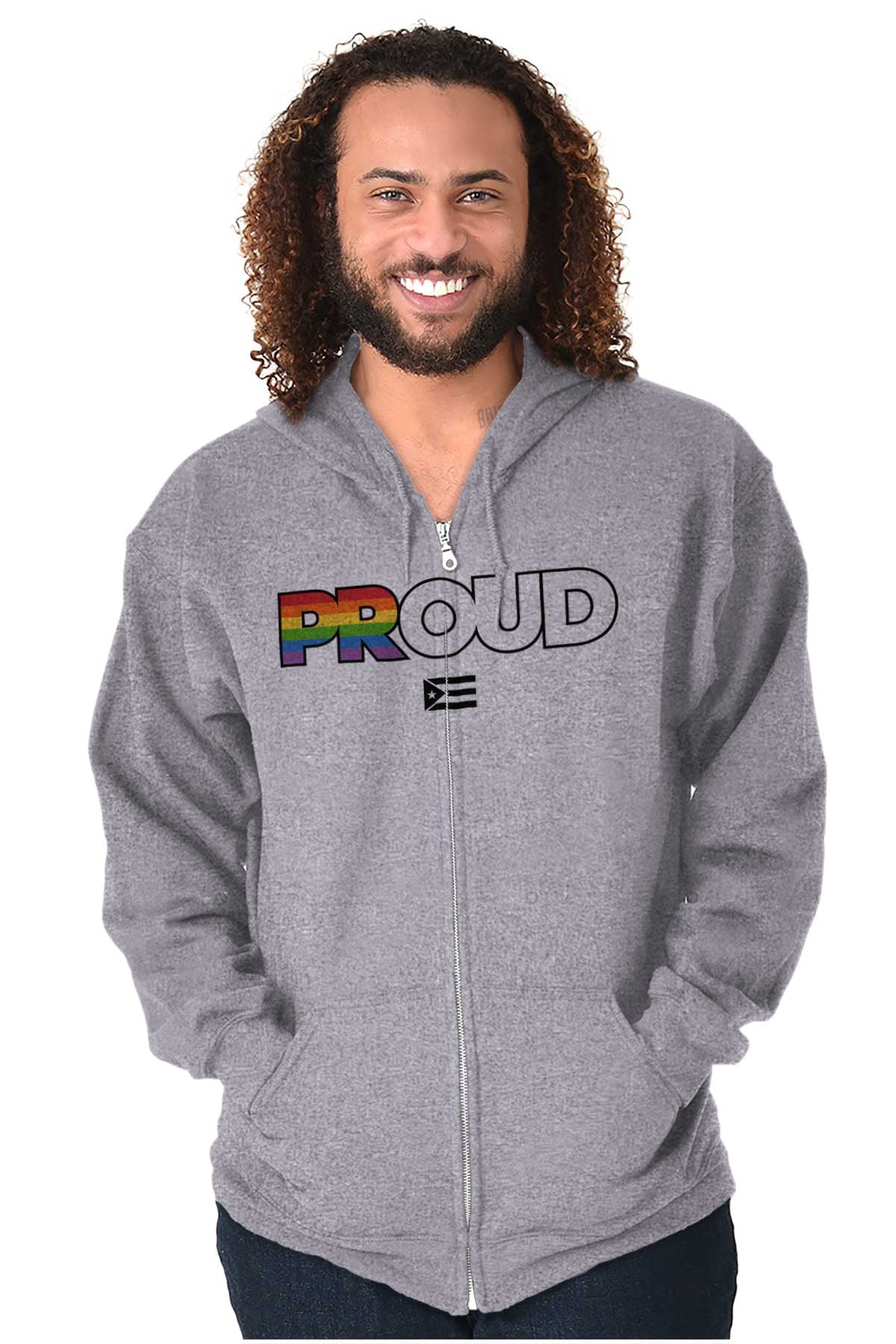 Puerto Rico LGBTQ Gay Pride Flag PR Unisex Plus Size Zip Hoodie Brisco ...