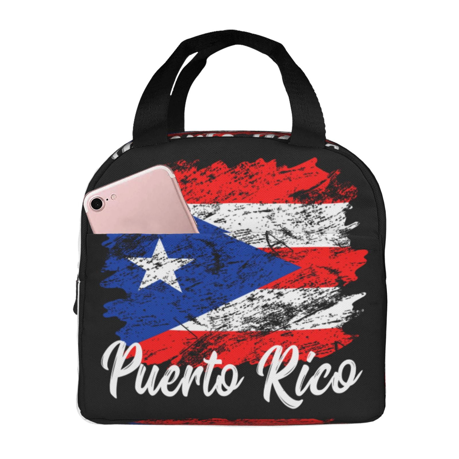 Puerto Rico Lunch Bag Insulated with Pocket Lunch Box Container Tote Bags for School Picnic ...