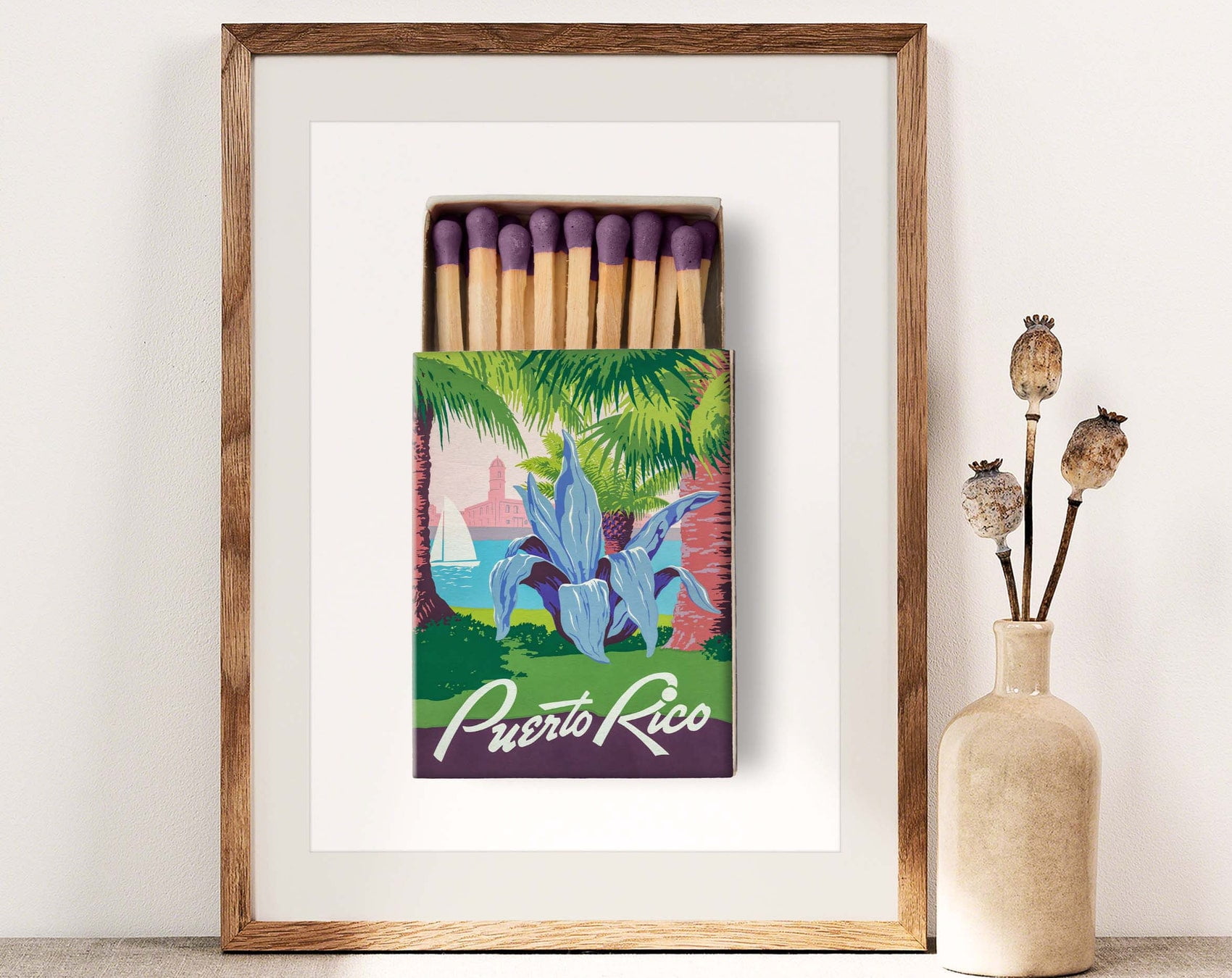 Puerto Rico Matchbox Print, Caribbean island Poster Travel Print Trendy ...