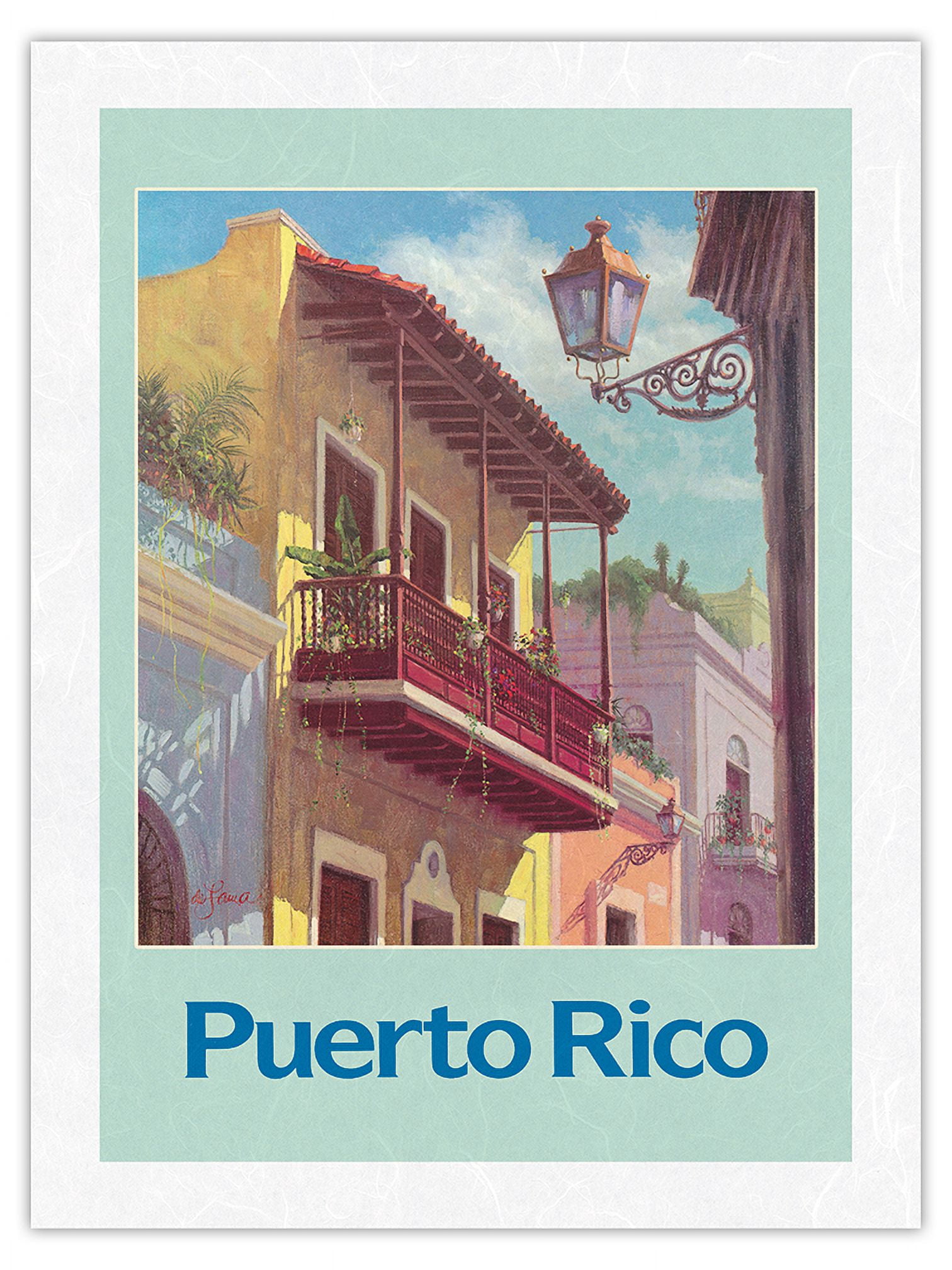 Puerto Rico - Old San Juan - Vintage Travel Poster by De Lawa c.1970s ...
