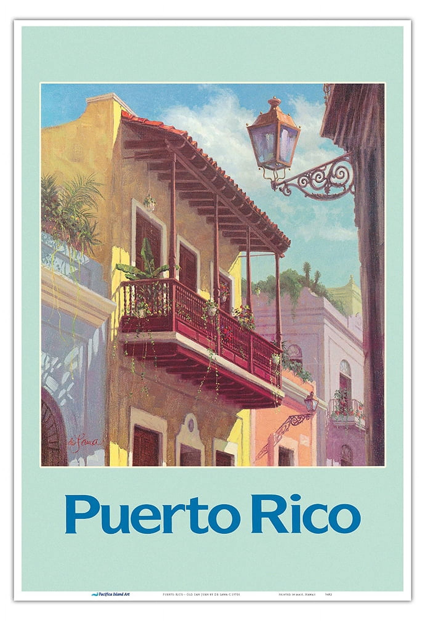 Puerto Rico - Old San Juan - Vintage Travel Poster by De Lawa c.1970s ...