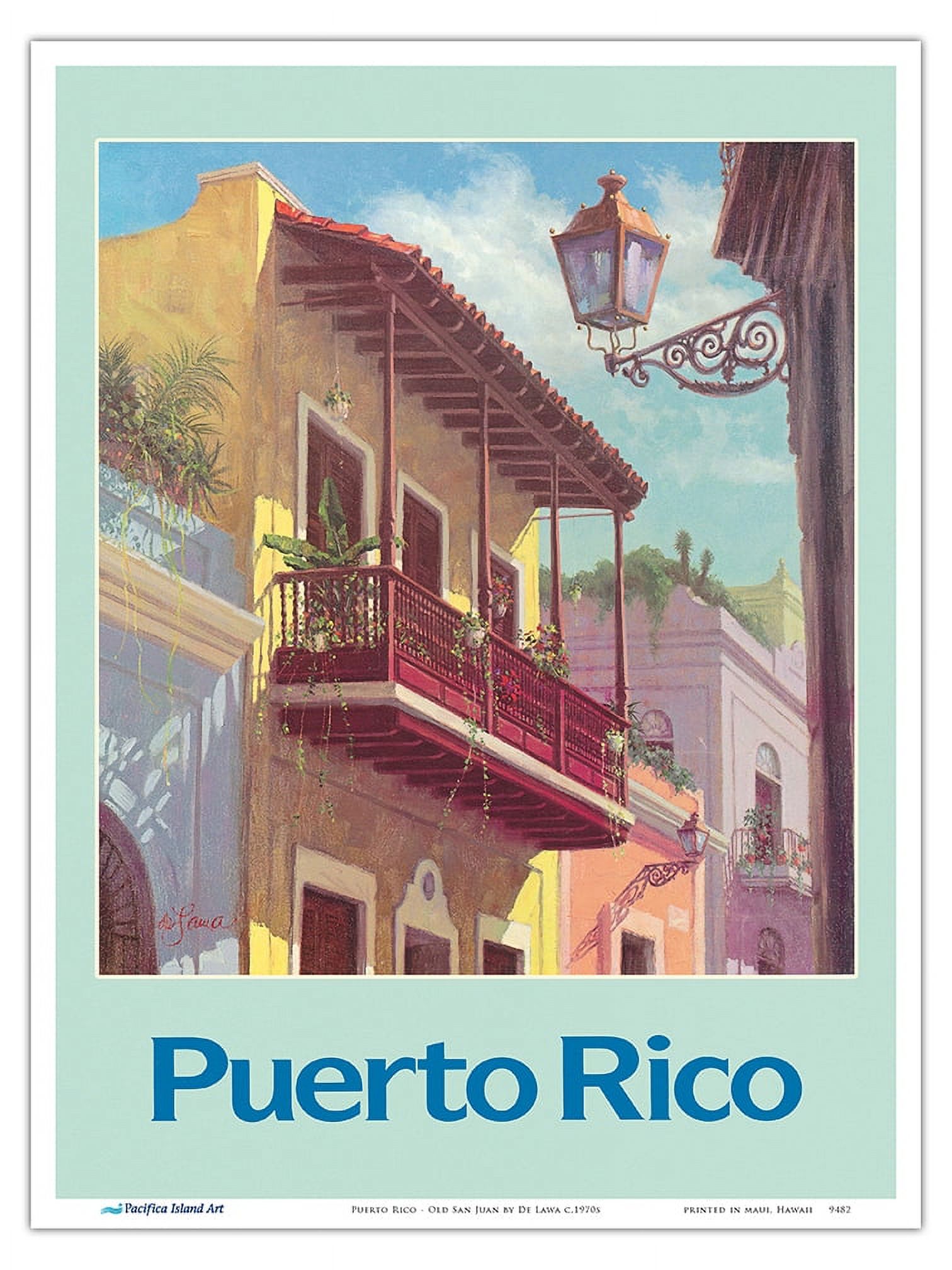 Puerto Rico - Old San Juan - Vintage Travel Poster by De Lawa c.1970s ...