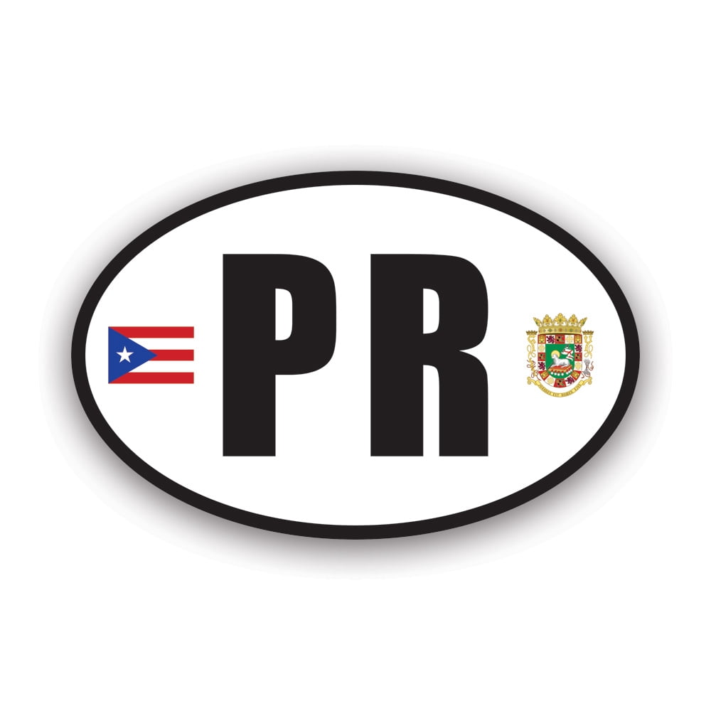 Puerto Rico Oval Sticker Decal - Self Adhesive Vinyl - Weatherproof ...