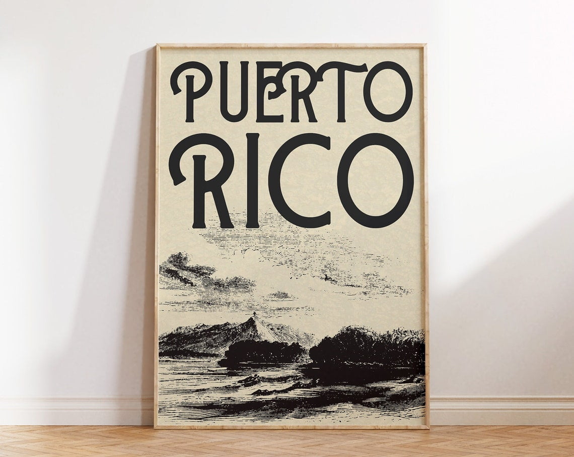 Puerto Rico Poster Puerto Rico Wall Art Puerto Rico Art Print Vintage ...