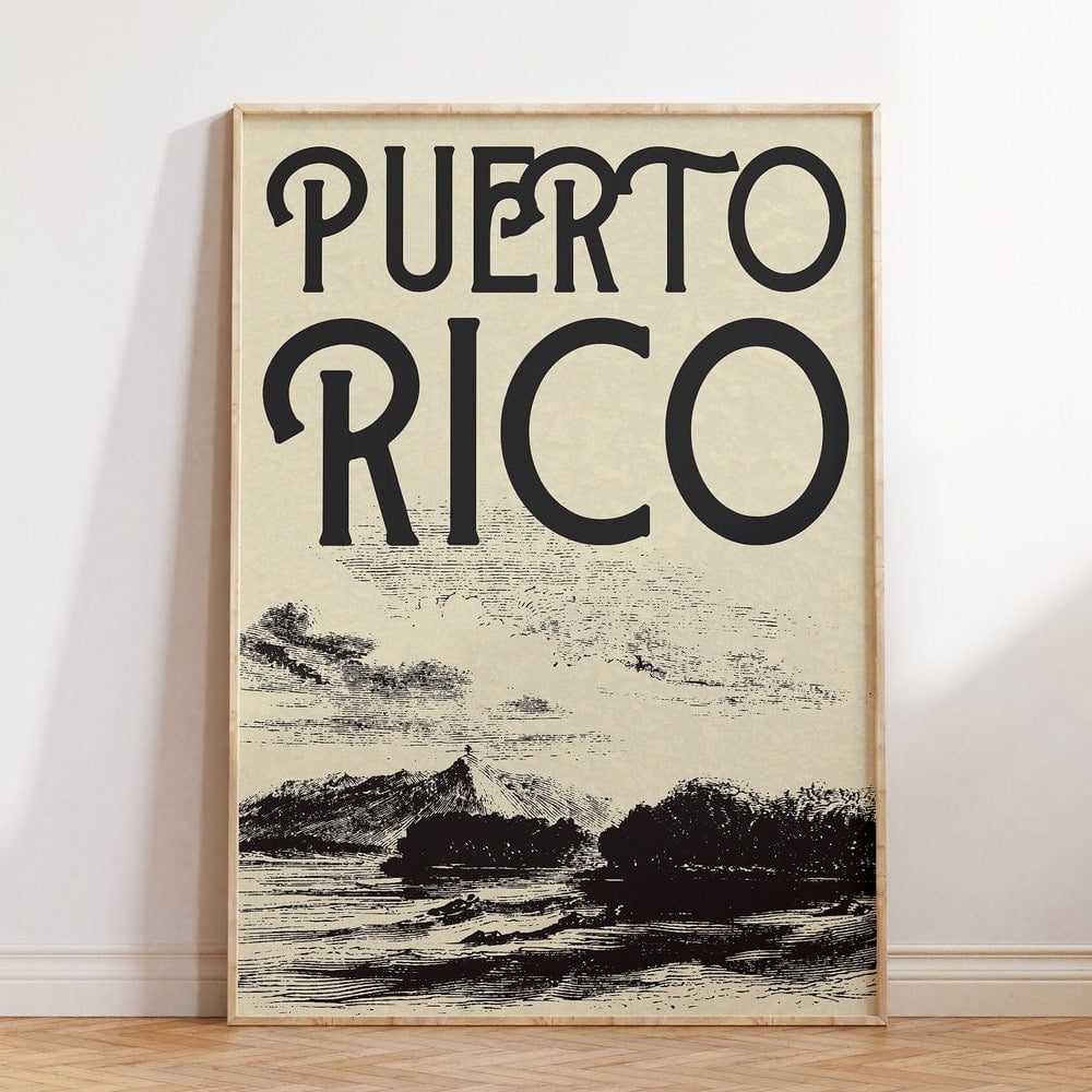 Puerto Rico Poster Puerto Rico Wall Art Puerto Rico Art Print Vintage ...