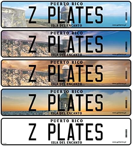 Puerto Rico Premium Euro Style License Plate with Barcode - Walmart.com