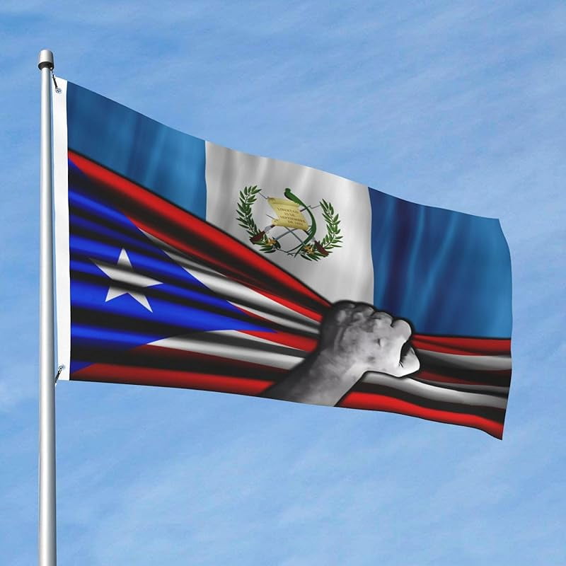 Puerto-Rico Puerto Rican And Guatemala Guatemalan Flag Flag 2x3 Ft Outdoor Flag Double-Sided ...