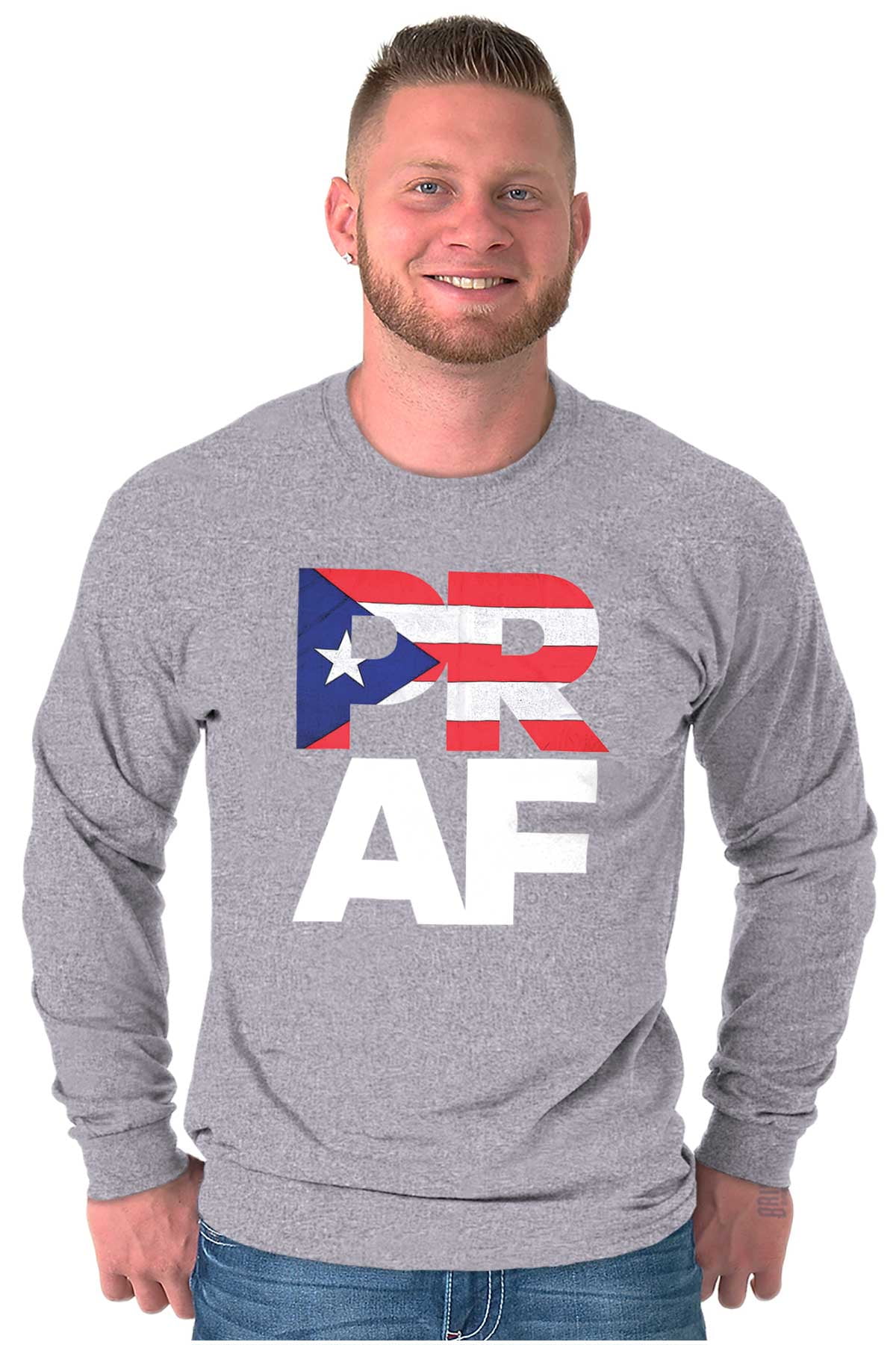 Puerto Rico Rican Boricua AF Flag Unisex Plus Size Long Sleeve Tee ...