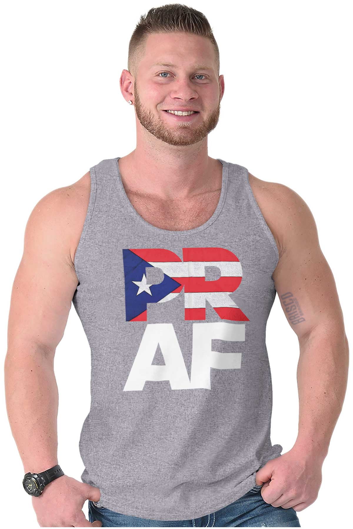 Puerto Rico Rican Boricua AF Flag Tank Top T Shirts Men Women Brisco ...