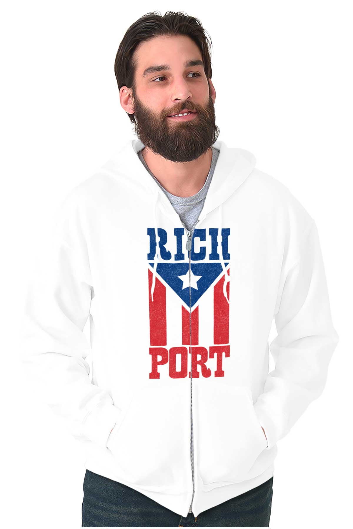 Puerto Rico Rich Port PR Flag Pride Unisex Plus Size Zip Hoodie Brisco ...