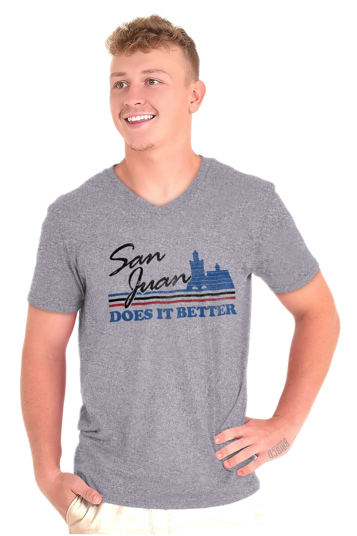 Puerto Rico San Juan Boricua Pride V Neck T Shirts Men Women Brisco